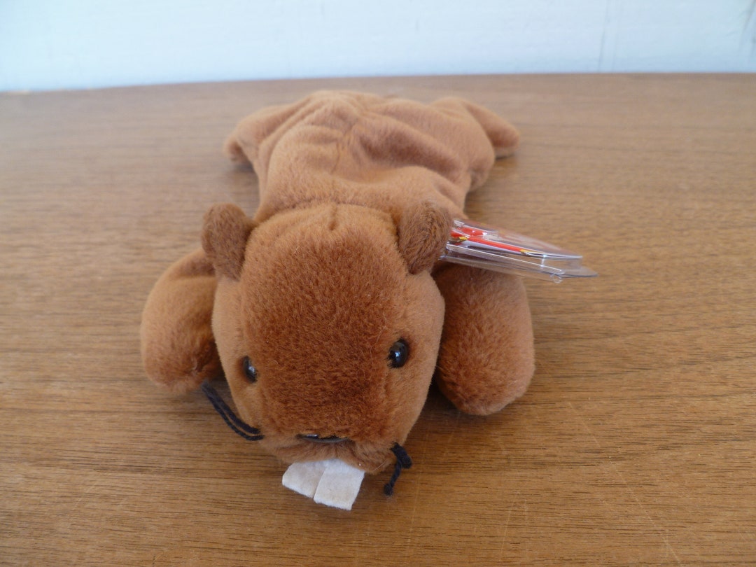 Ty Beanie Baby Plush Beaver bucky W/ Tags 11 Long 1995 Stuffed Animal ...