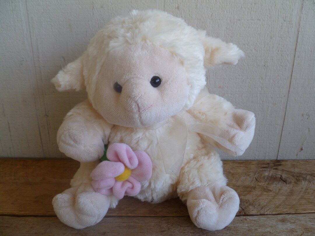 Super Soft Adorable Plush Lamb With Flower - Etsy