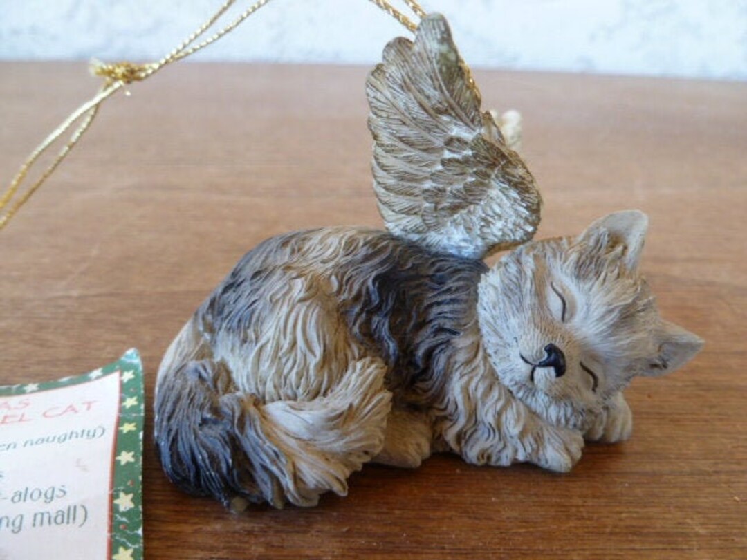 Ganz Guardian Angel Cat grey Cat Figure With Tag 2.25 Tall - Etsy