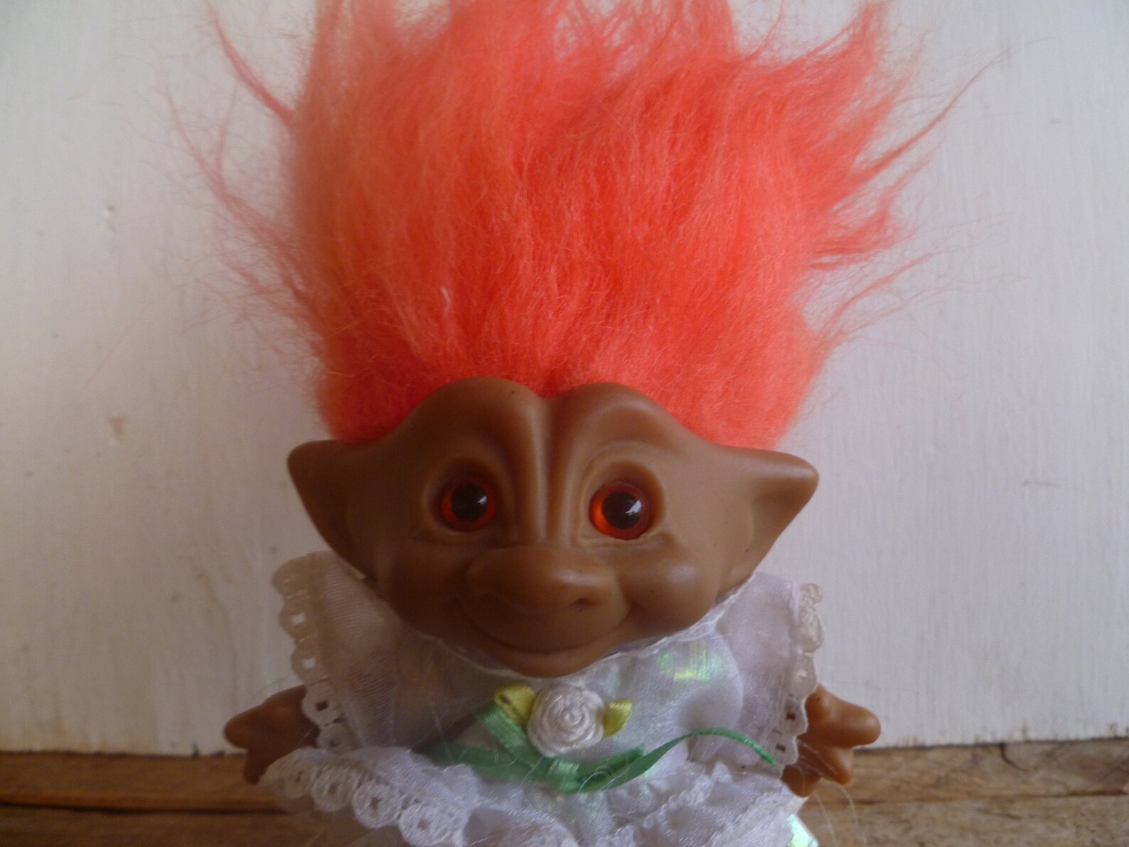 Vintage Ace Jewel Troll Doll Red Orange Round Jewel and Orange | Etsy