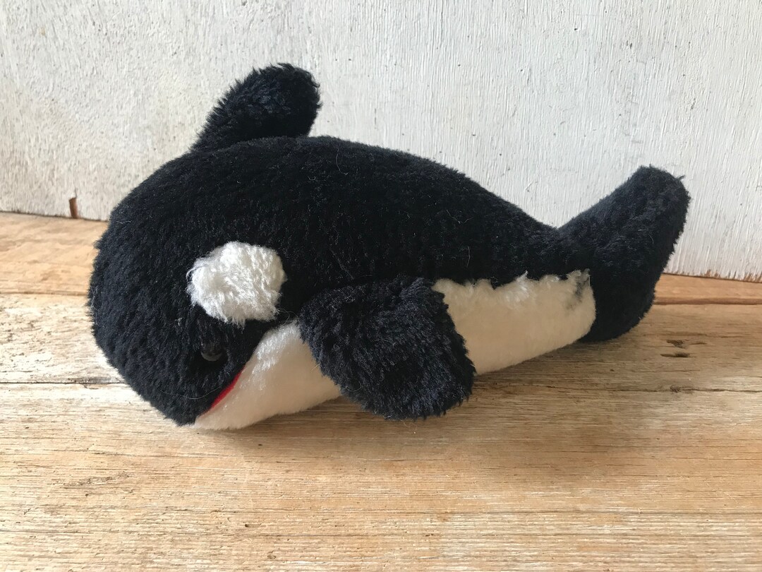 Sea World Plush Killer Whale Soft and Fuzzy 1988 9.5 Long Stuffed ...