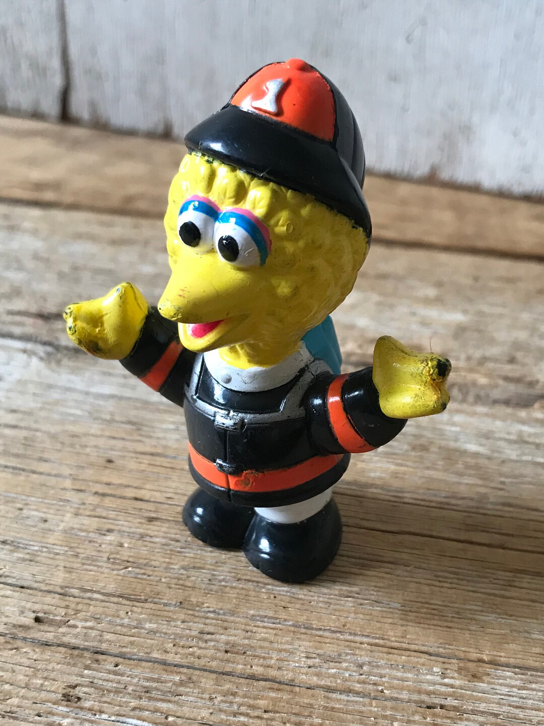 Big Bird Fireman Firefighter Sesame Street Cake Topper 3 Tall - Etsy