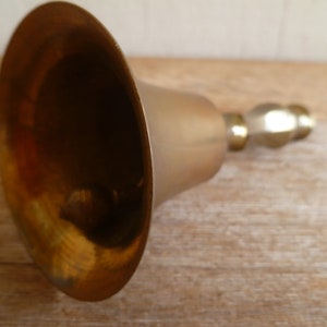 Miniature Brass Bell School House Teacher Metal Bell 5.5 Tall Vintage ...