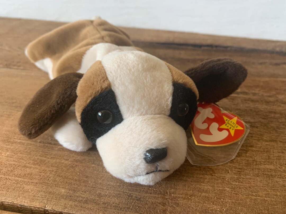Ty Beanie Babies Plush Saint Bernard Dog bernie W/ Tags 9 Long 1996 SKU ...