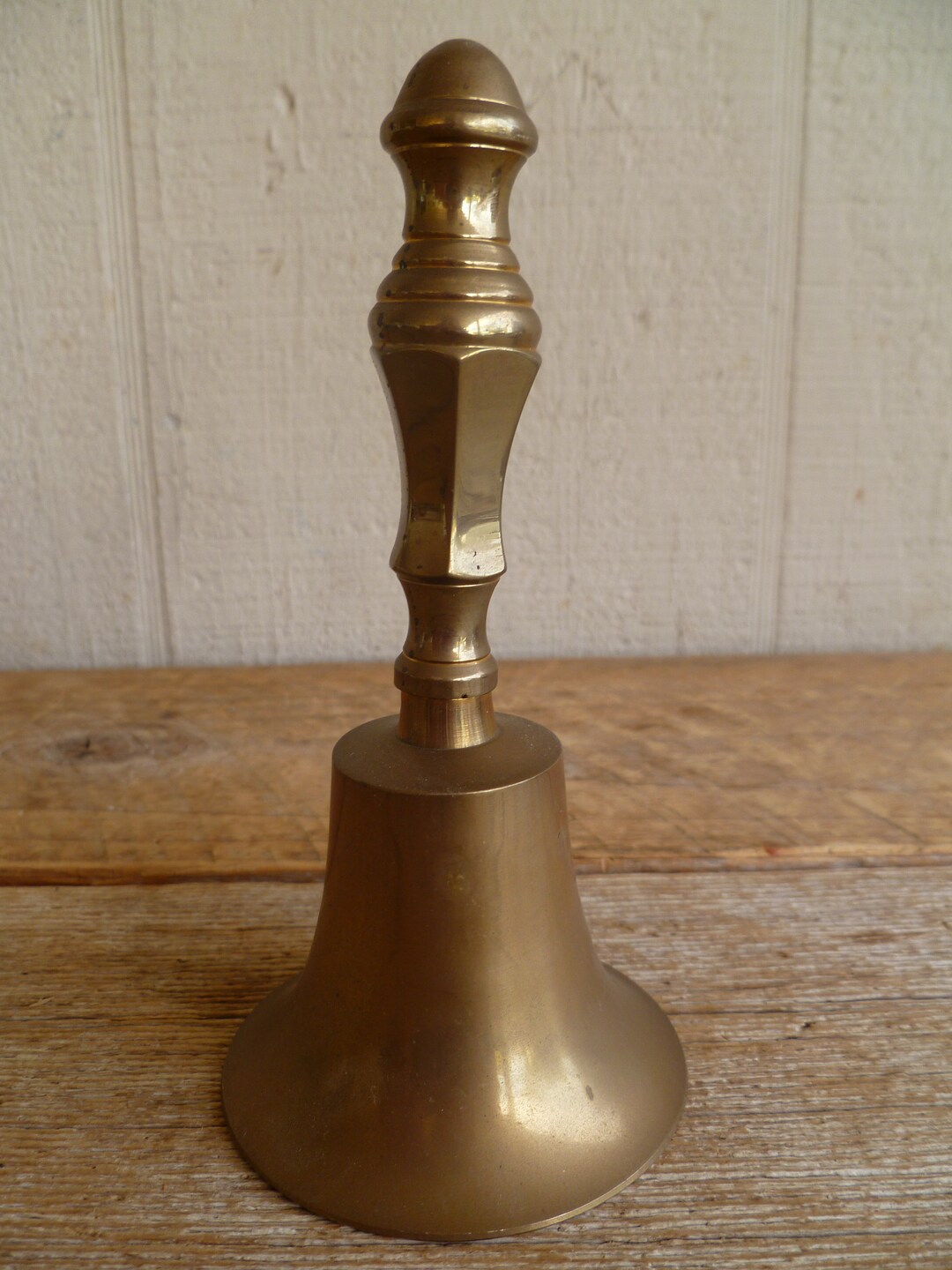 Miniature Brass Bell School House Teacher Metal Bell 5.5 Tall Vintage ...
