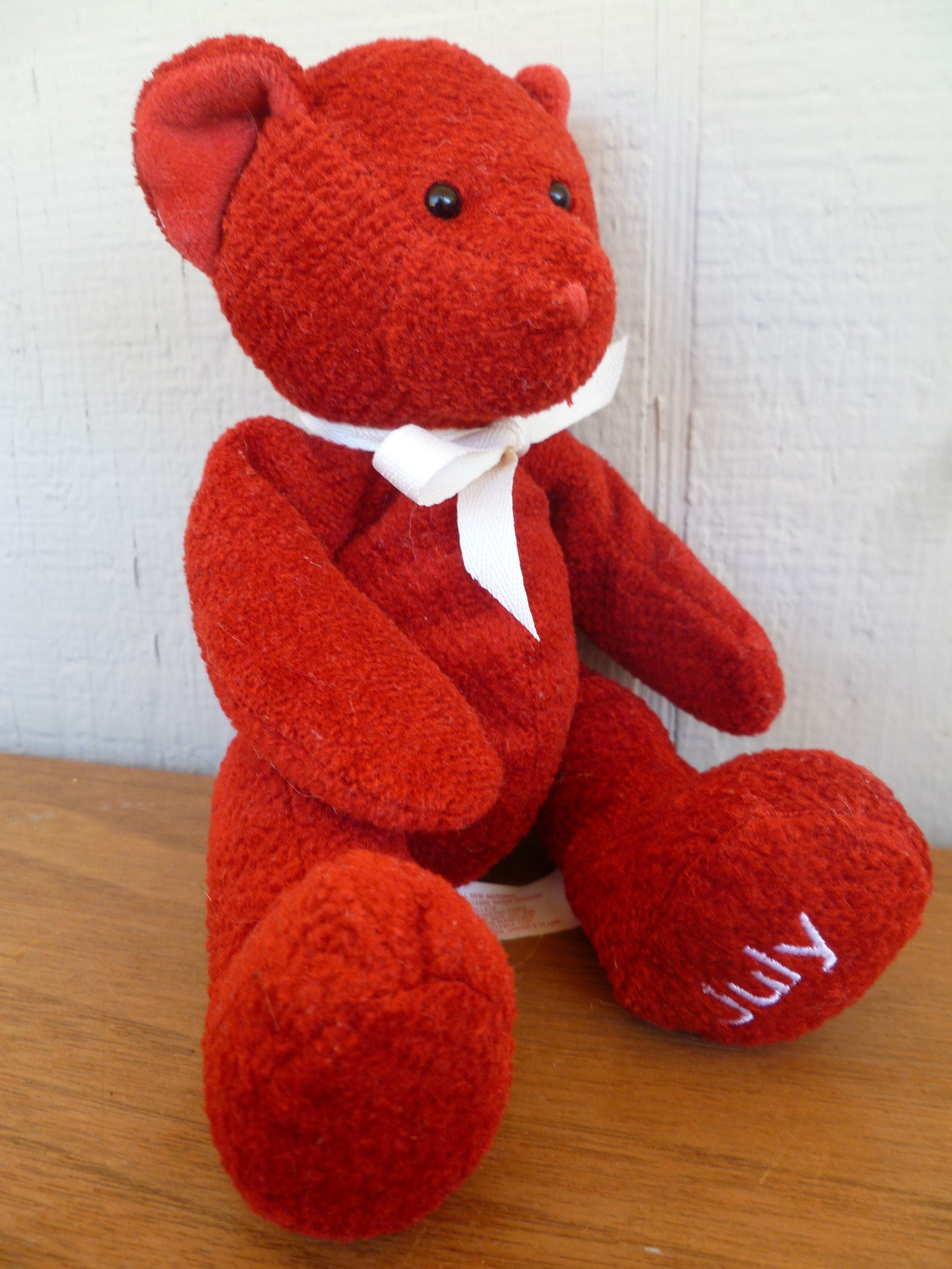 Vintage July Russ Plush Teddy Bear Red | Etsy