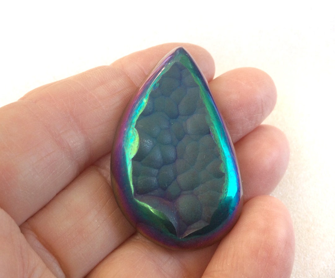 Large Emerald Green Botryoidal Cabochon, Free Form Window Cabochon, 42 ...