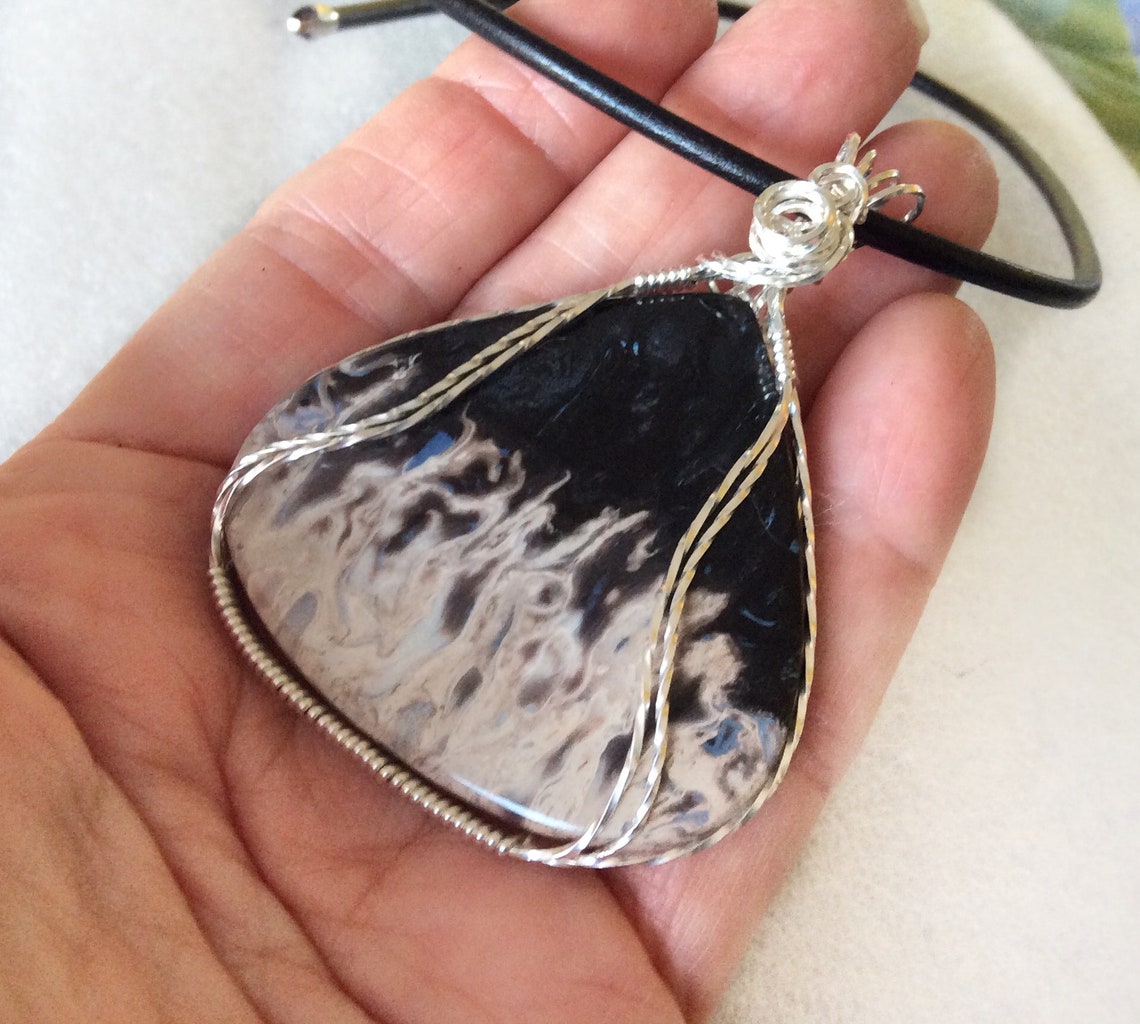 Palm Root Pendant Necklace Unique Wire Wrapped Pendant | Etsy