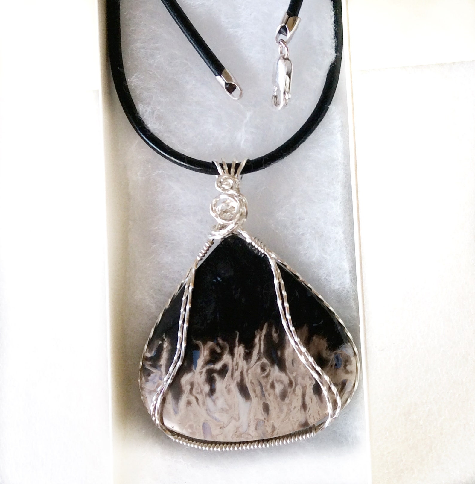 Palm Root Pendant Necklace Unique Wire Wrapped Pendant | Etsy