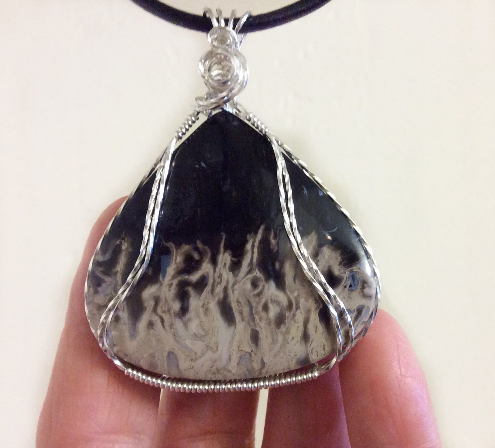 Palm Root Pendant Necklace Unique Wire Wrapped Pendant - Etsy