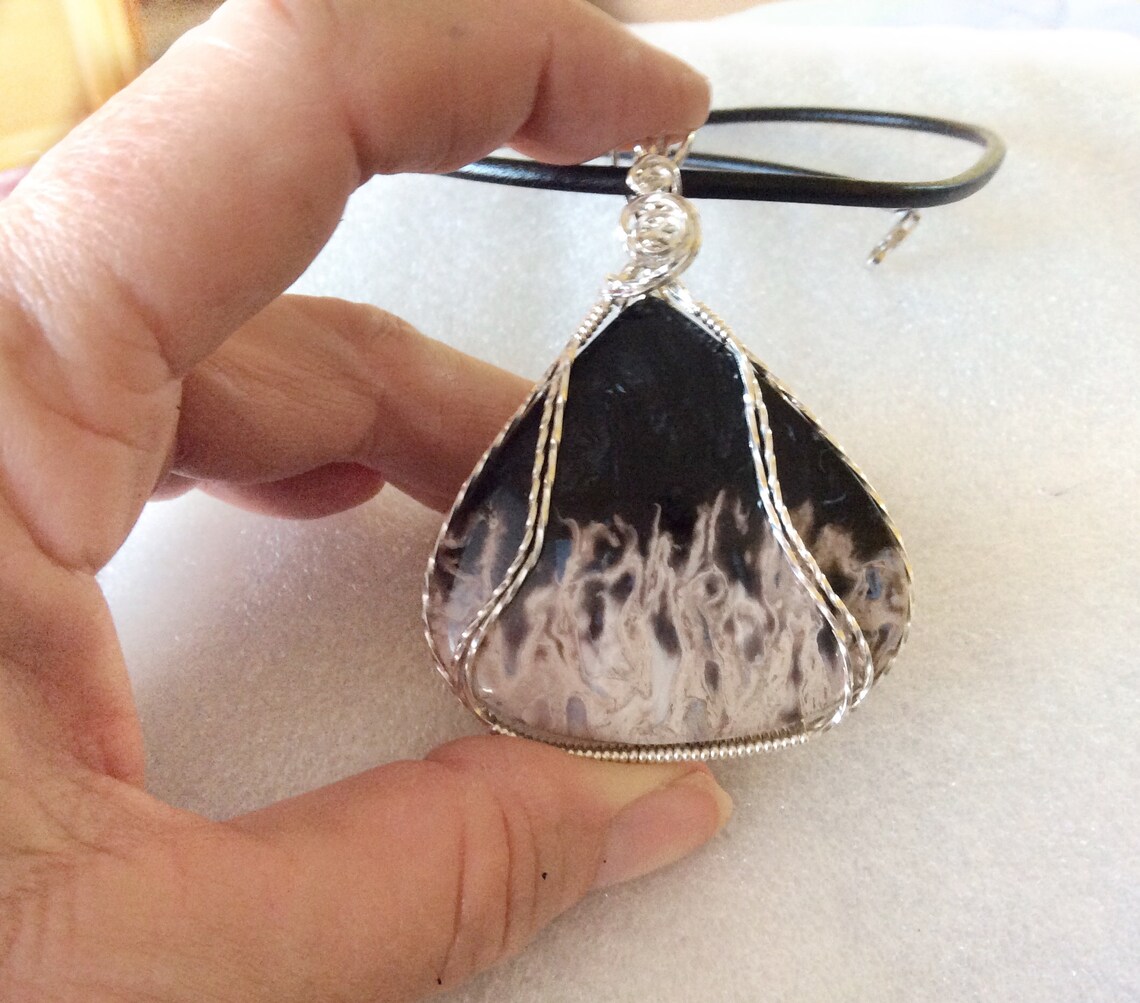 Palm Root Pendant Necklace Unique Wire Wrapped Pendant - Etsy