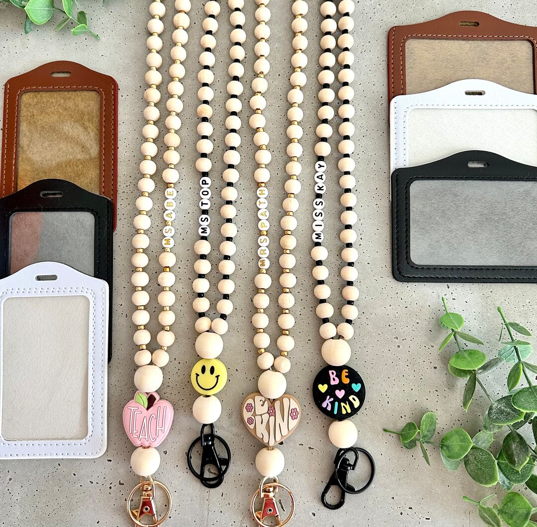 Be Kind Personalized Wood Boho Lanyard- Teacher Lanyard- Nurse Lanyard ...