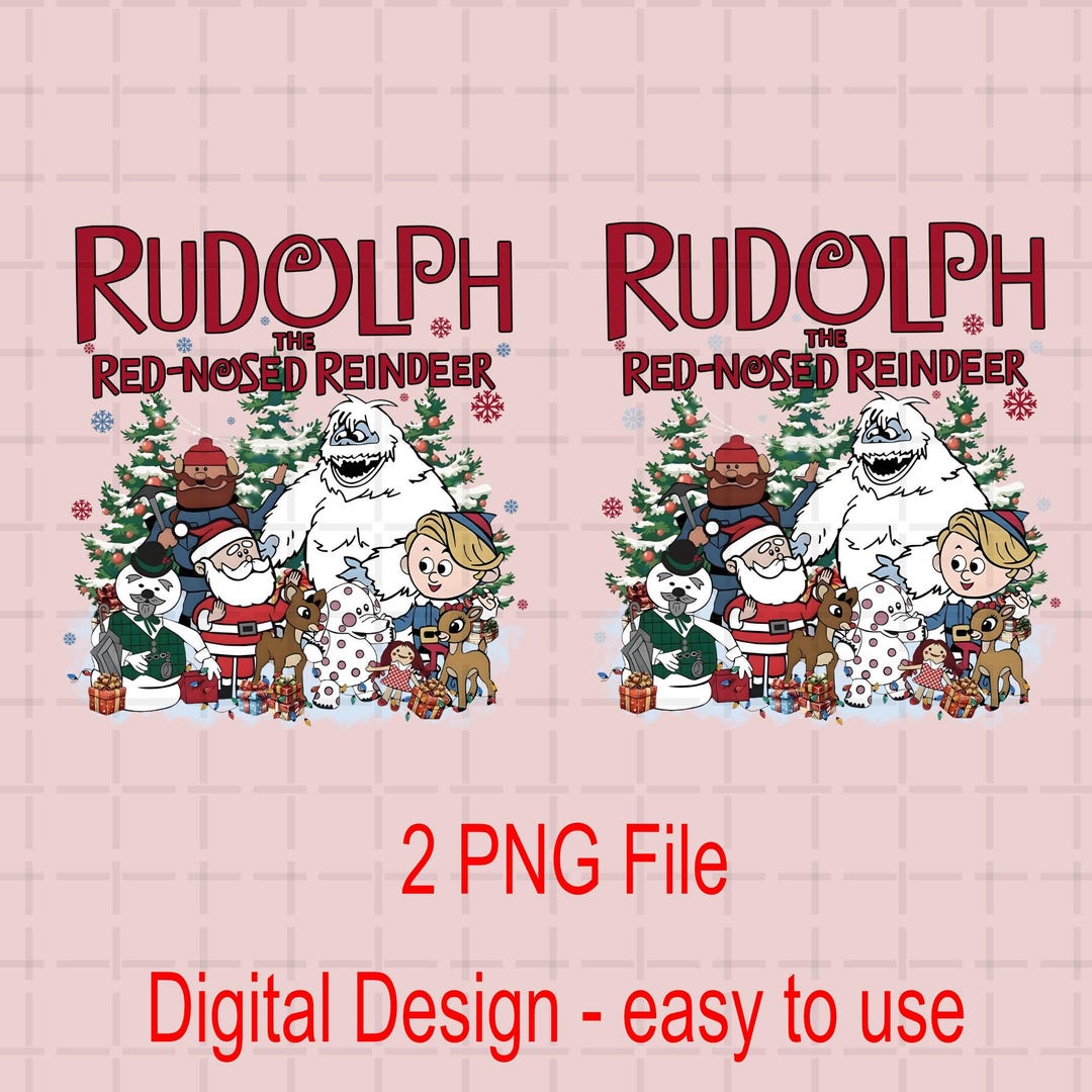 Vintage Rudolph the Red Nosed Reindeer Christmas PNG, Retro Christmas ...