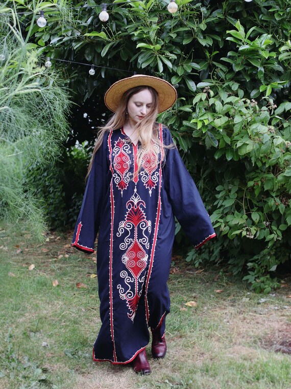 Vintage Middle Eastern Moroccan Style Caftan Maxi Dre… - Gem