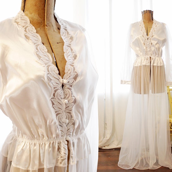 Satin See Through Robe - Etsy