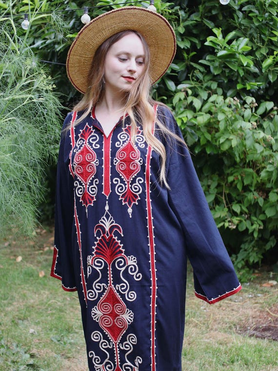 Vintage Middle Eastern Moroccan Style Caftan Maxi Dre… - Gem