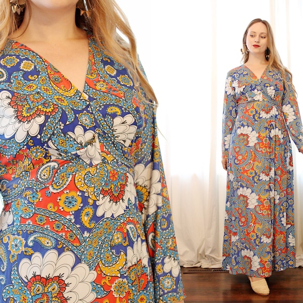 Bohemian 70s Maxi Dress - Etsy