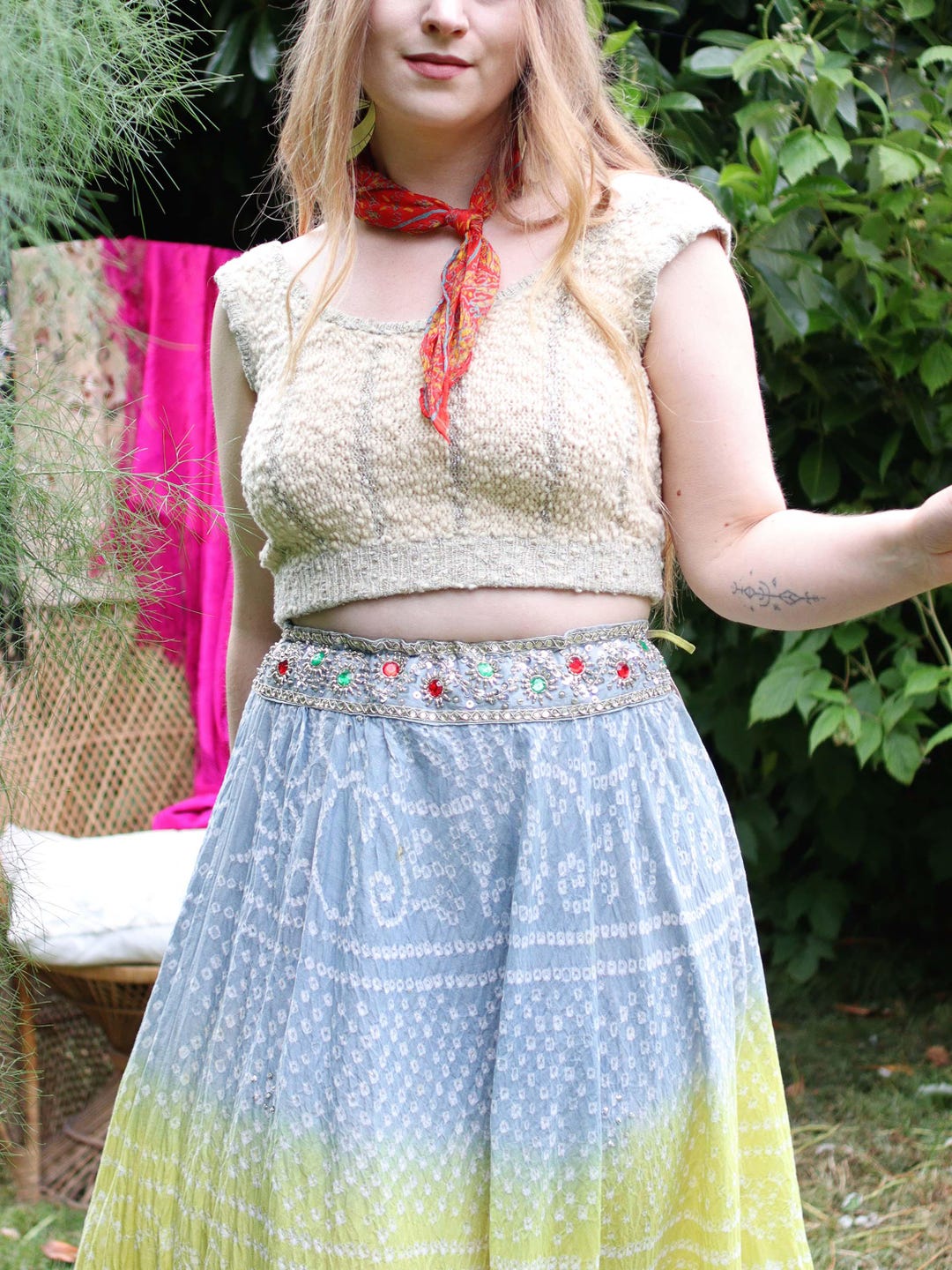 Vintage 1970s Mary Farrin London Wool Blend Knit Sleeveless Crop ...