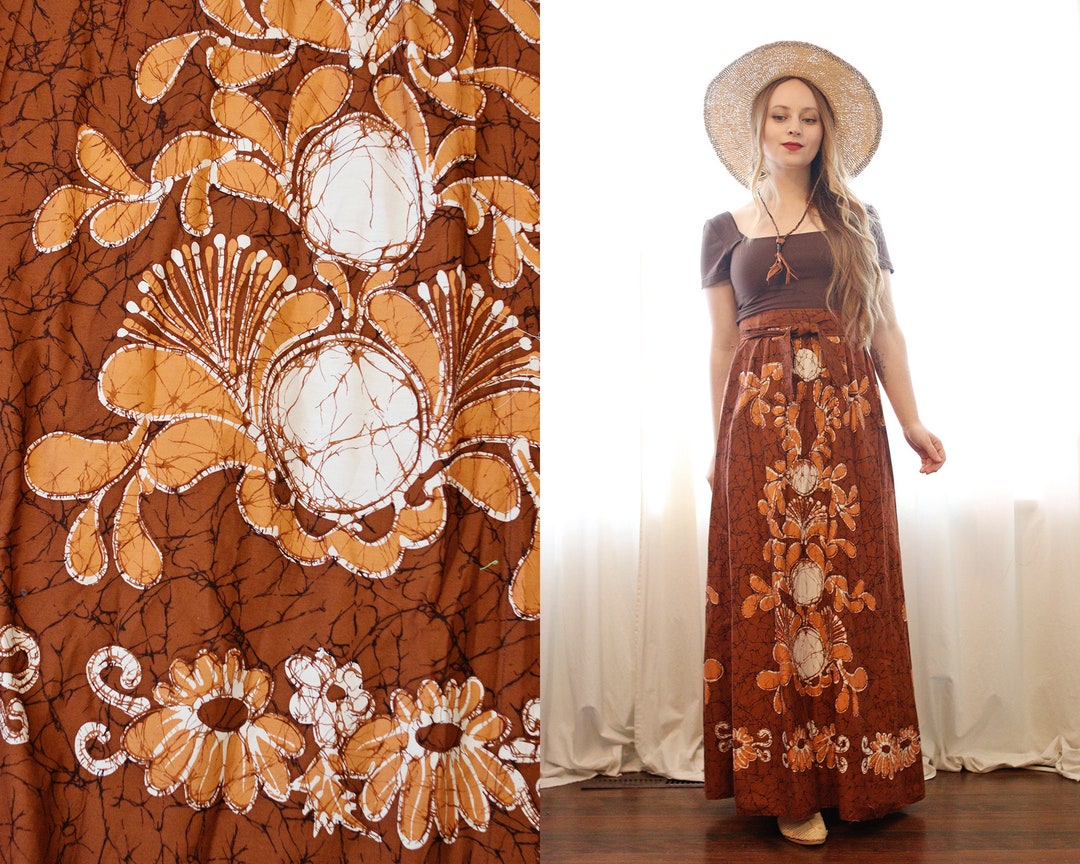 Vintage African Ditch Wax Block Print Style Cotton Maxi Wrap Toe Skirt ...