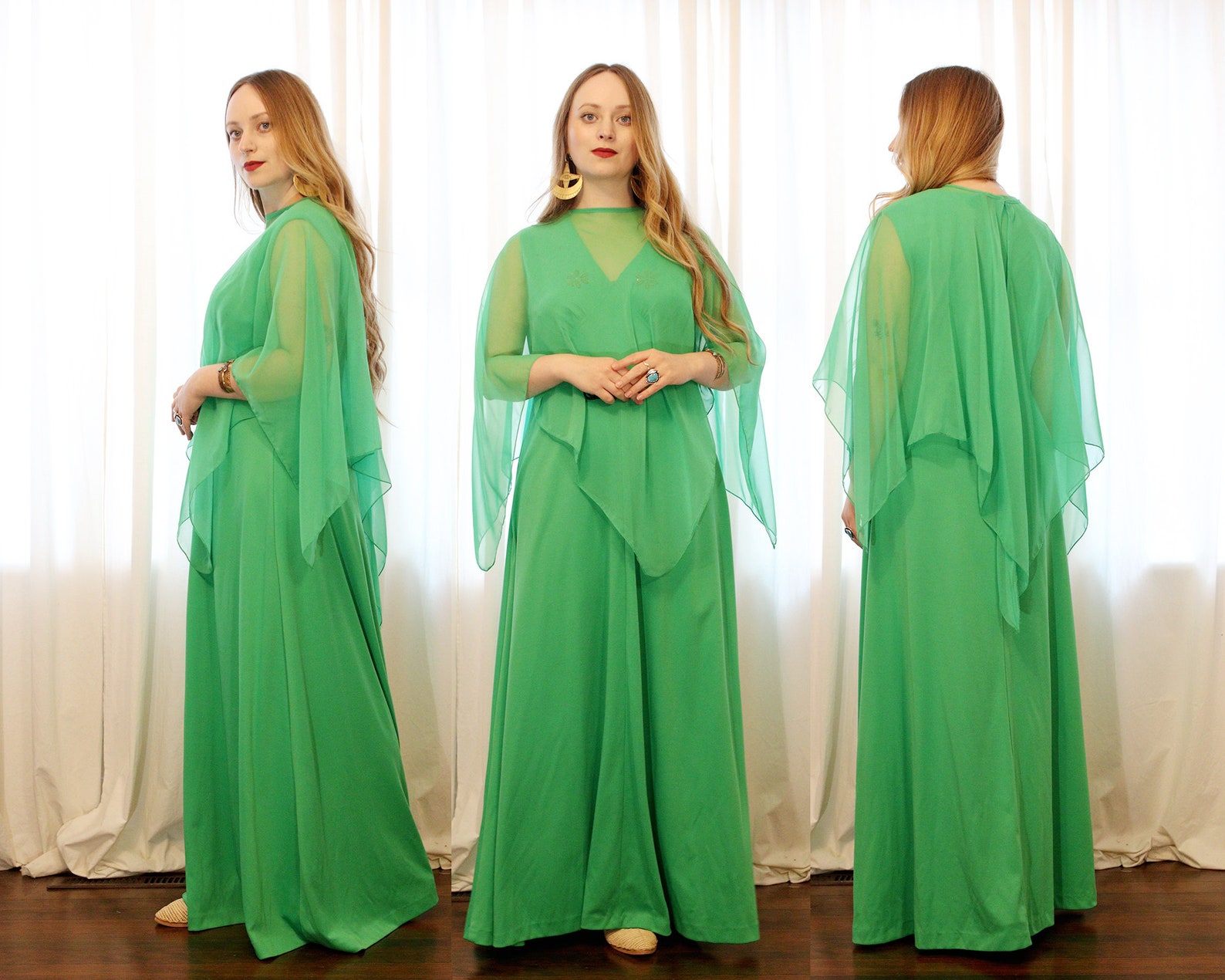 Vintage 1970s Mint Jade Green Sleeveless Rhinestone V Neck - Etsy