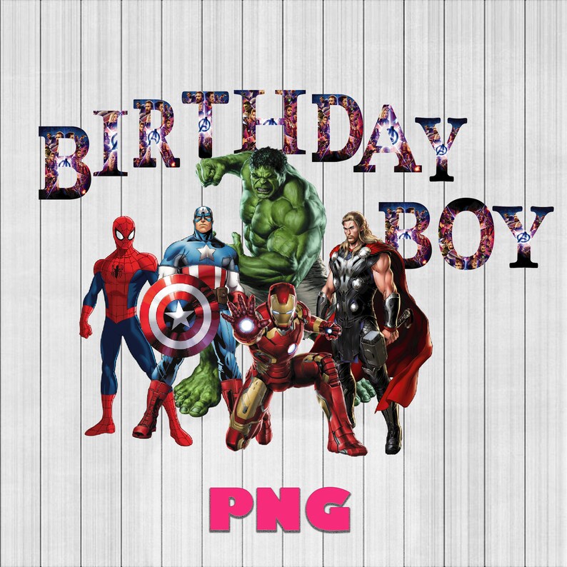 Avengers Clipart Png, Super Heroes Birthday Boy Avengers Png, Avengers ...