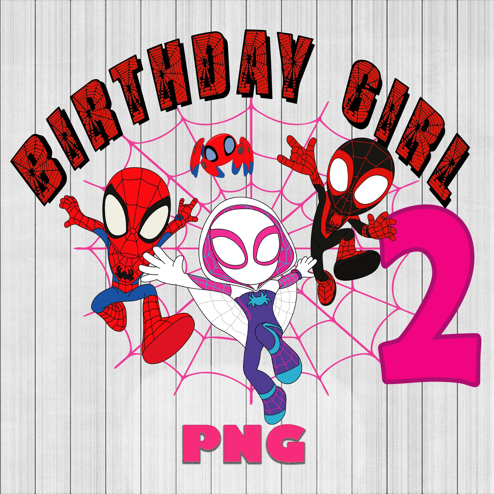 Spidey and His Amazing Friends Png 2nd Birthday Girl, Superhero PNG ...