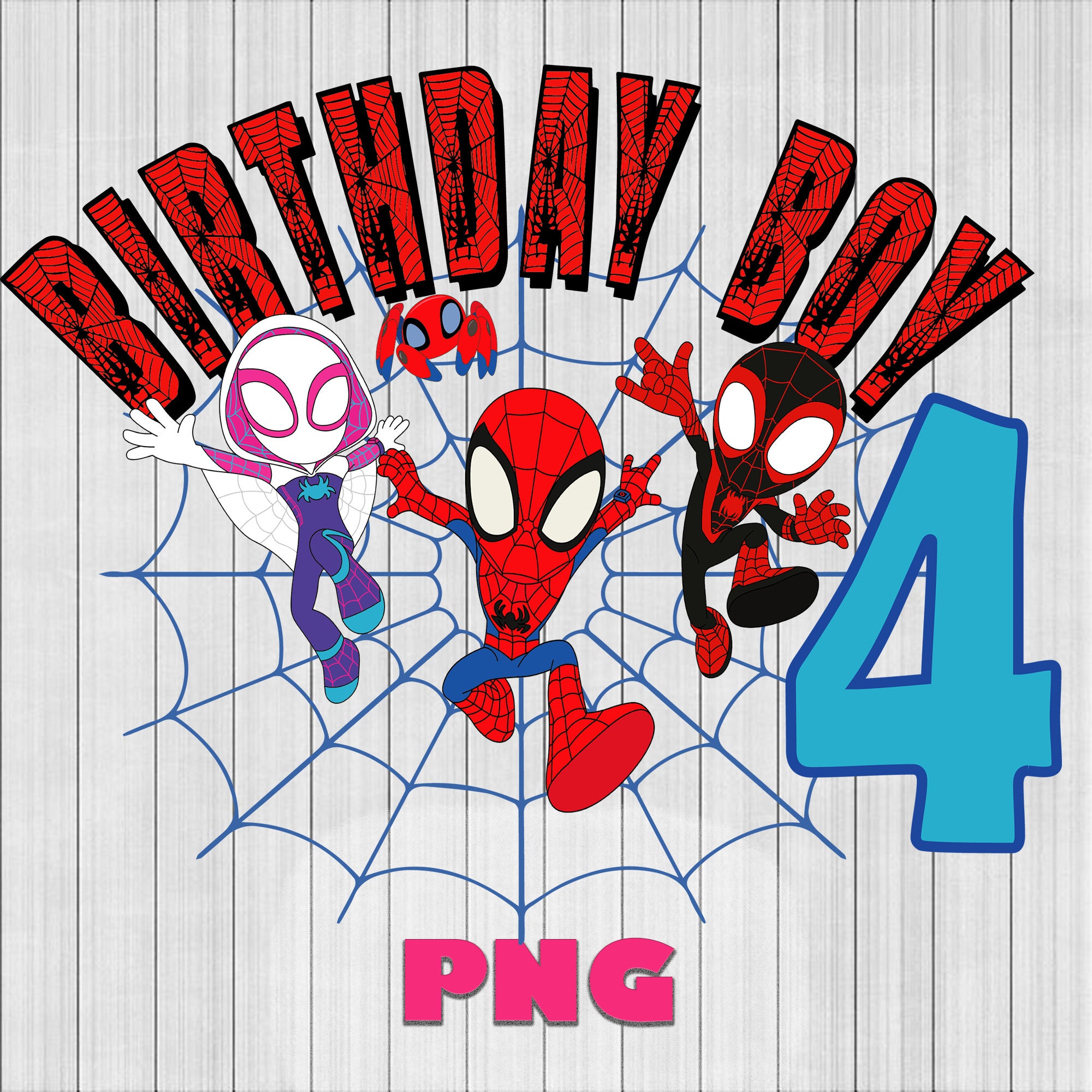 Spidey and His Amazing Friends Png 4th Birthday Boy, Superhero PNG ...