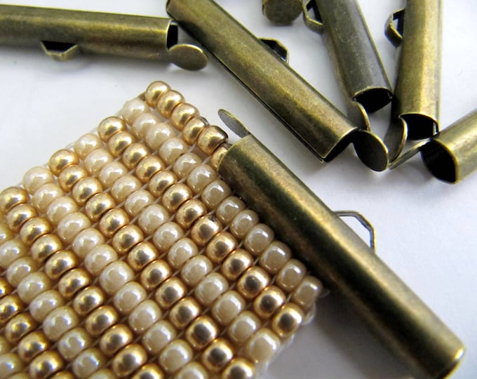 End Caps Slider Clasps, One Inch, Bronze Color, 6 or 12 Piece, Loom ...