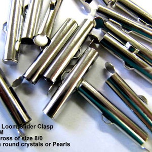 End Caps Slider Clasps, One Inch, Silver Color, Loom Bead Patterns ...