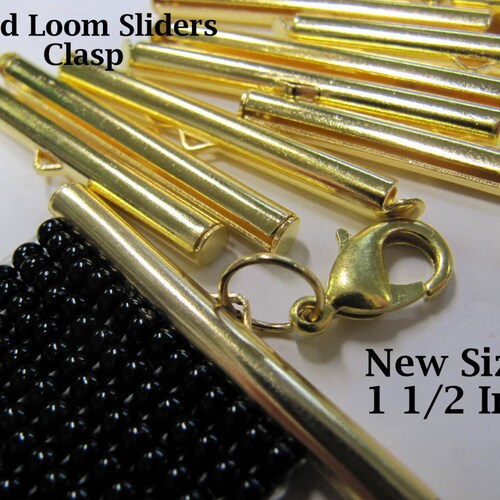 End Caps Slider Clasps 3/4 Inch Gold Color Loom Bead - Etsy