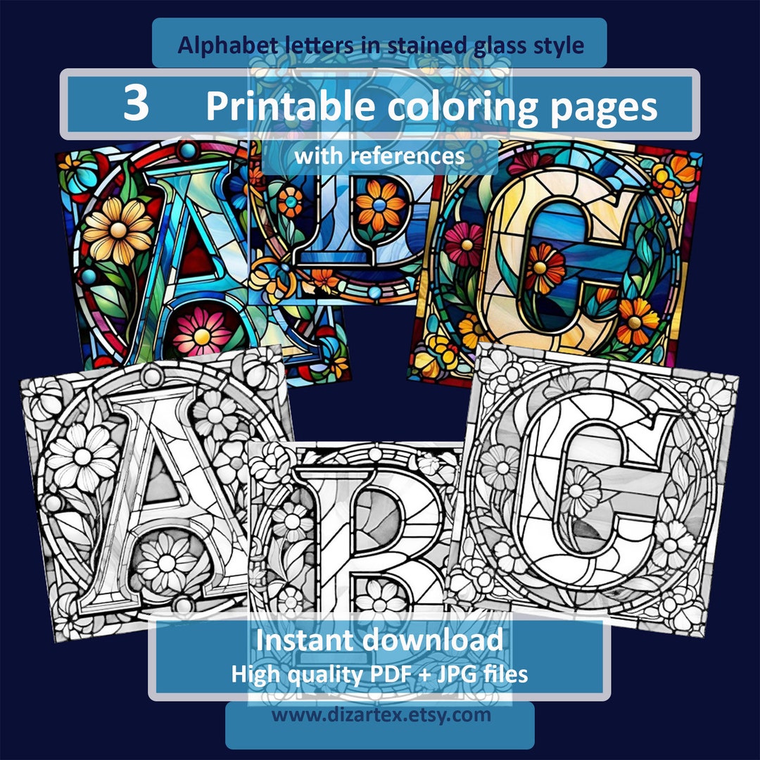 3 Alphabet A B C Letters Coloring Pages With References - Etsy