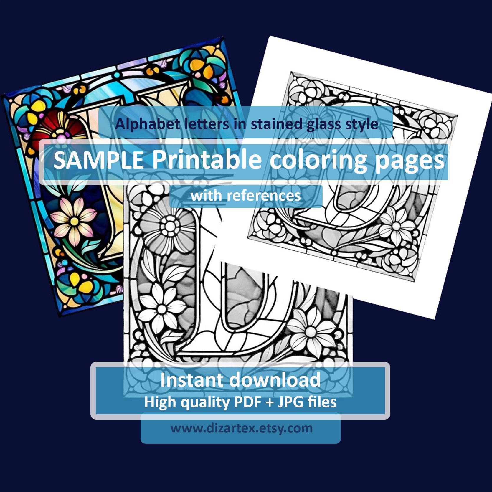 4 Alphabet T U V W Letters Coloring Pages With References, Stained ...