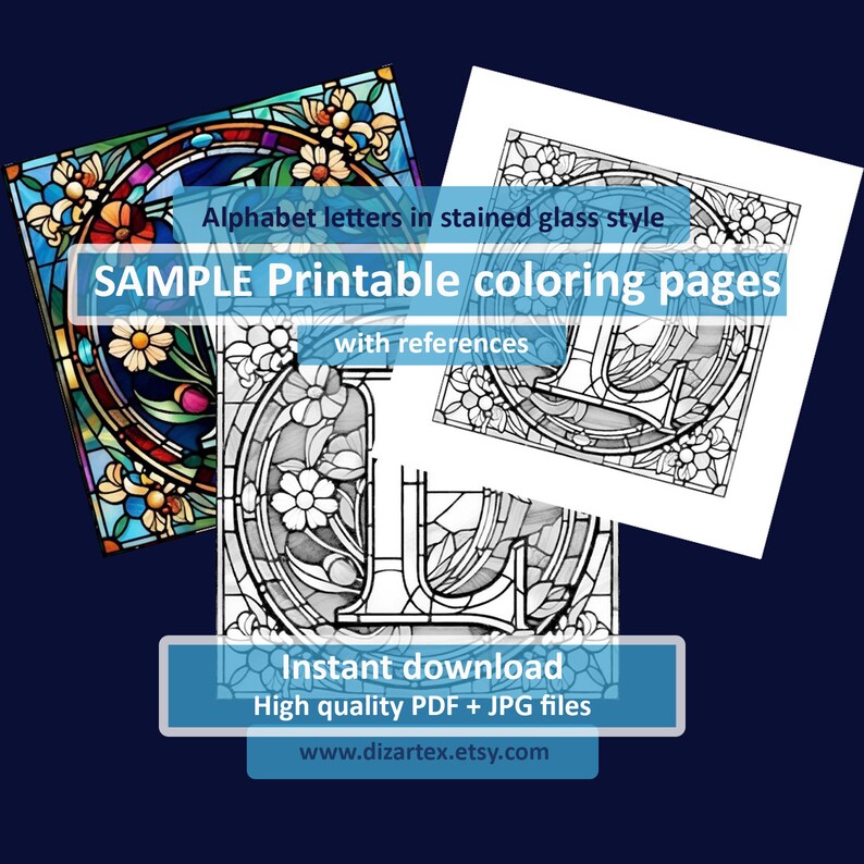 3 Alphabet K L M Letters Coloring Pages With References, Stained Glass ...