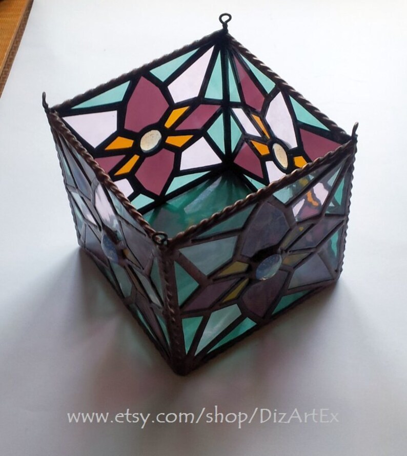 Stained Glass Box. Pencil Box. Candle Holder. Home Decor. Handmade ...