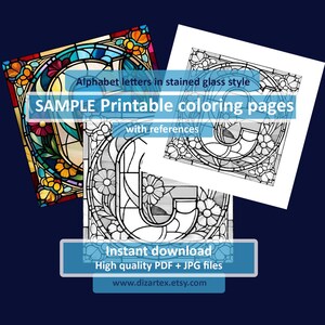 3 Alphabet A B C Letters Coloring Pages With References, Stained Glass ...