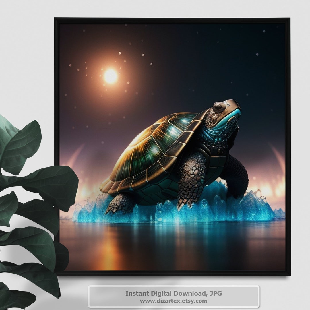 Gigantic Turtle Journey. Fantasy. Digital Art, Printable, JPG, 300dpi ...