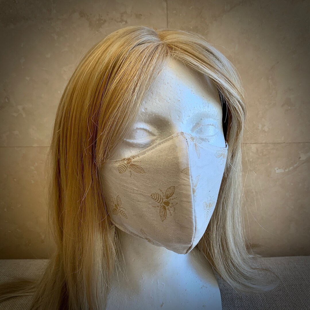 Honey Bee Face Mask adjustable, Fully Lined With Pocket for Optional ...