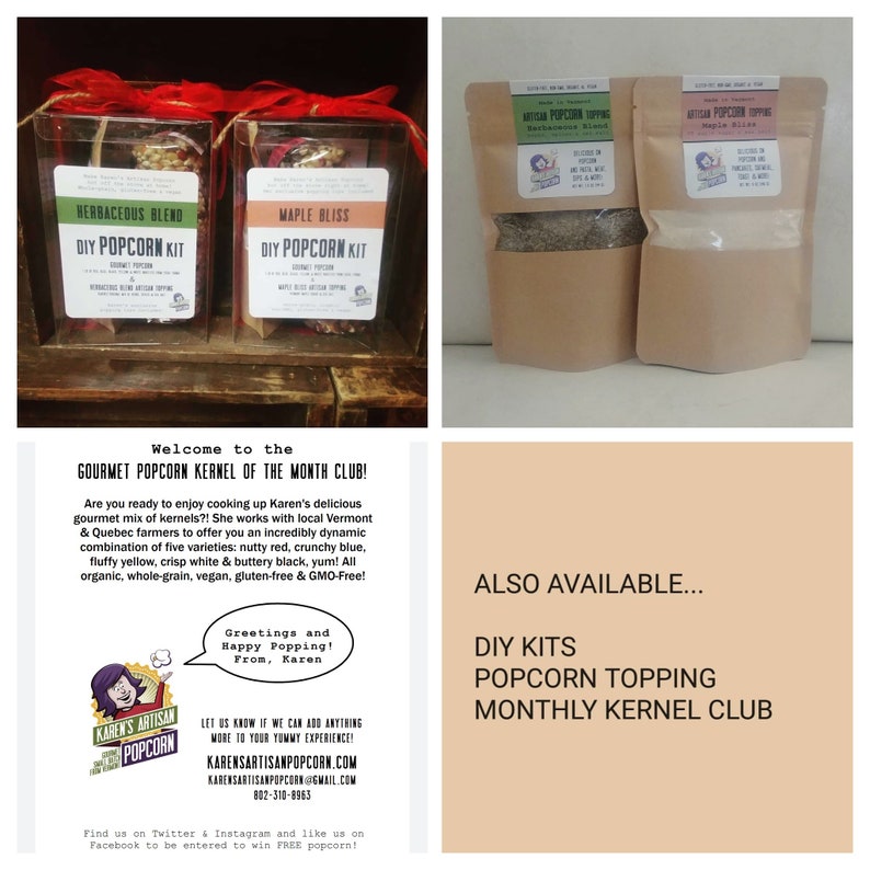 2 Lb Gourmet Popcorn Kernel Mix Made in Vermont From Organic Vermont ...