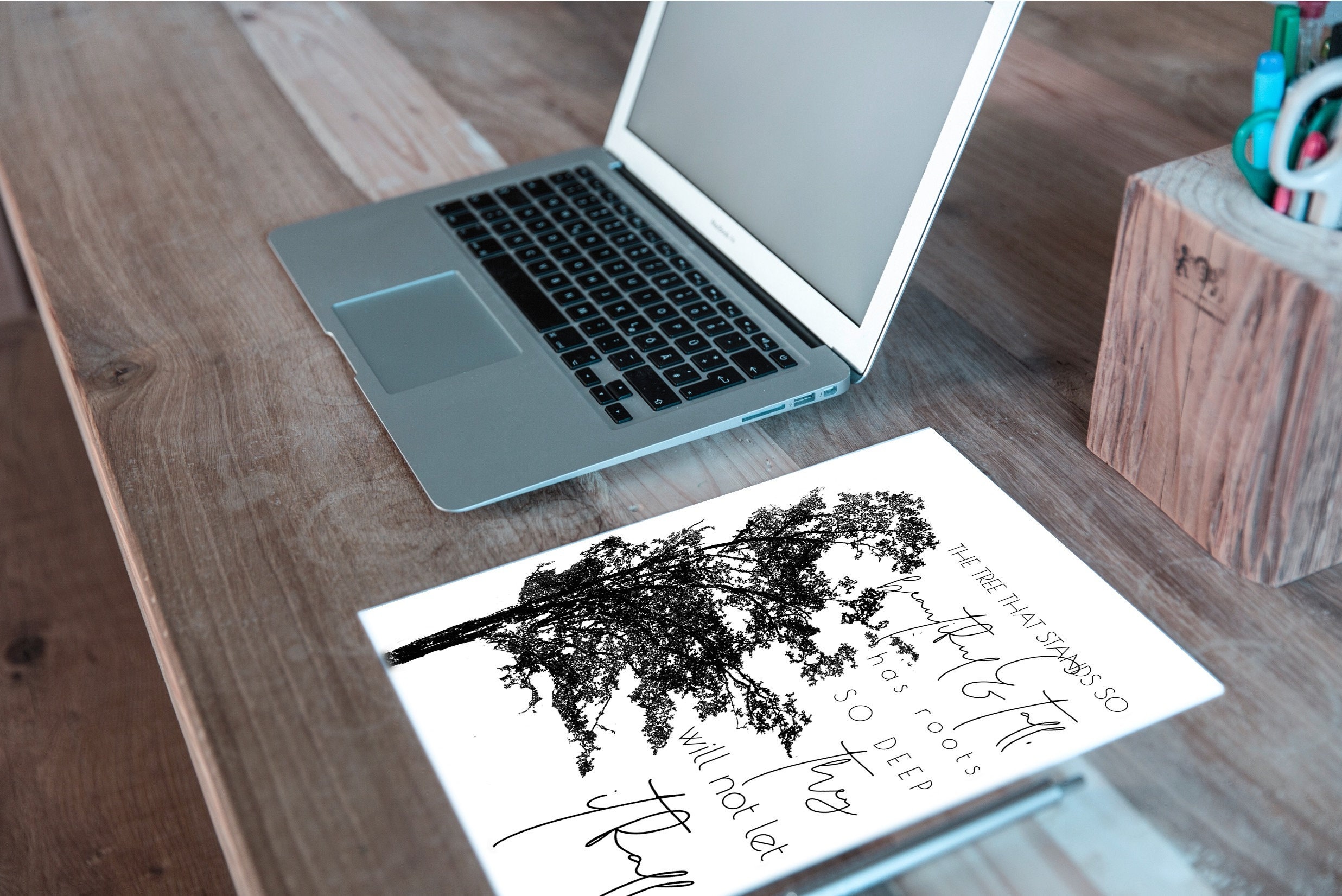 Inspirational Art | Strongest Tree | Instant Download | Black and White ...