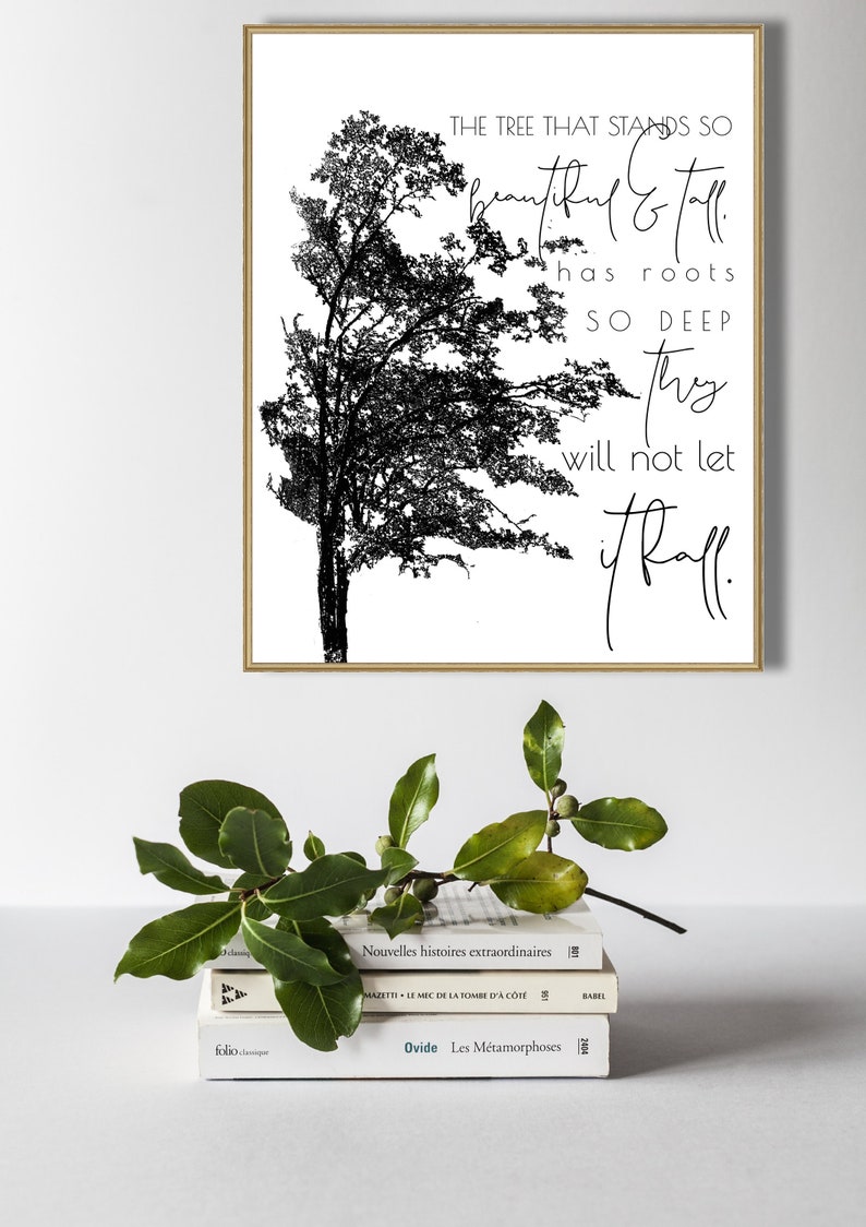 Inspirational Art | Strongest Tree | Instant Download | Black and White ...
