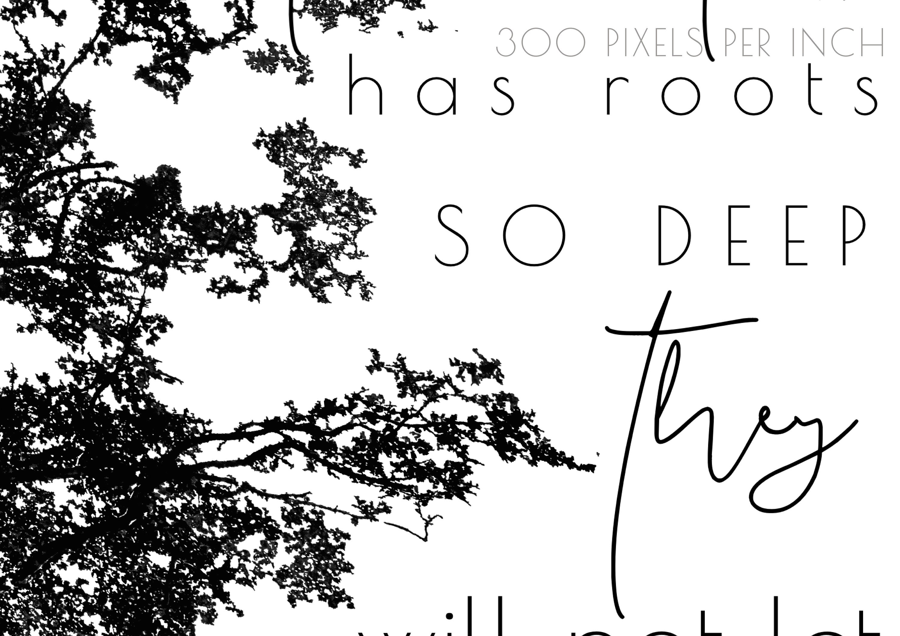 Inspirational Art | Strongest Tree | Instant Download | Black and White ...