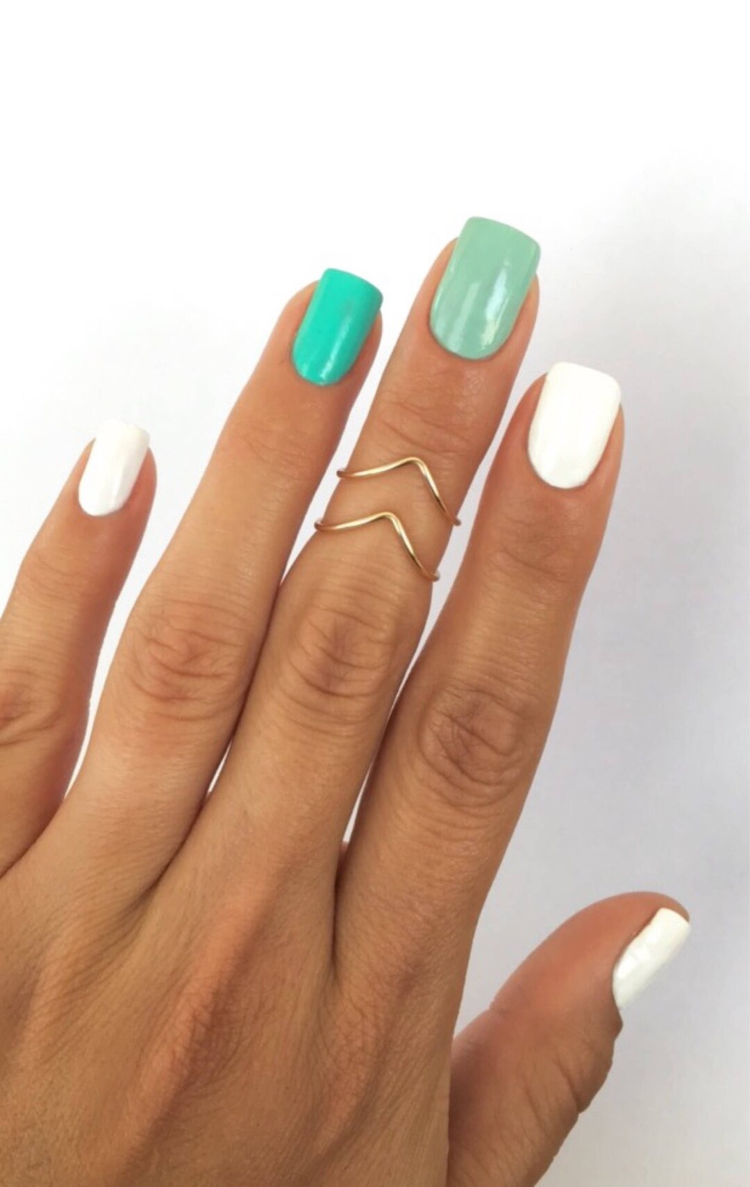 2 Gold Chevron Midi Rings. You Can Wear These Non Tarnish Mid Knuckle ...