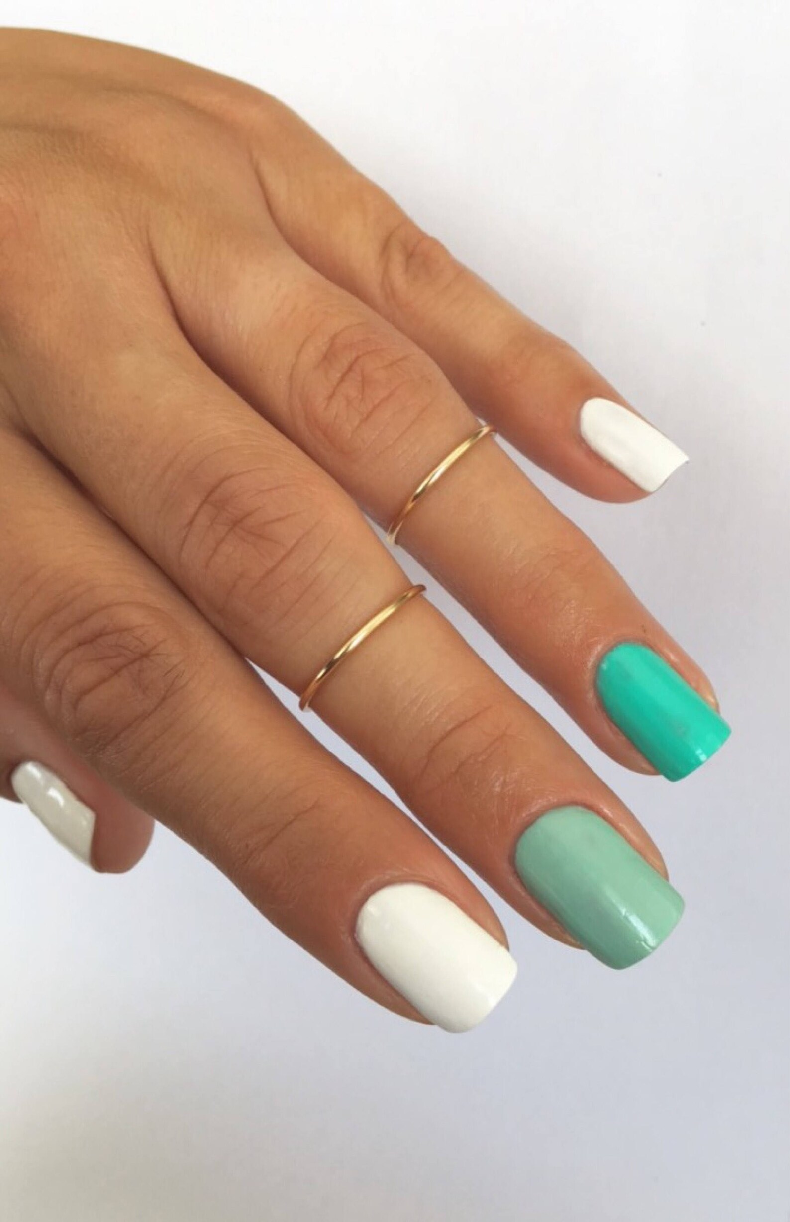 2 Gold Simple Midi Rings. Wear These Non Tarnish Mid Knuckle - Etsy