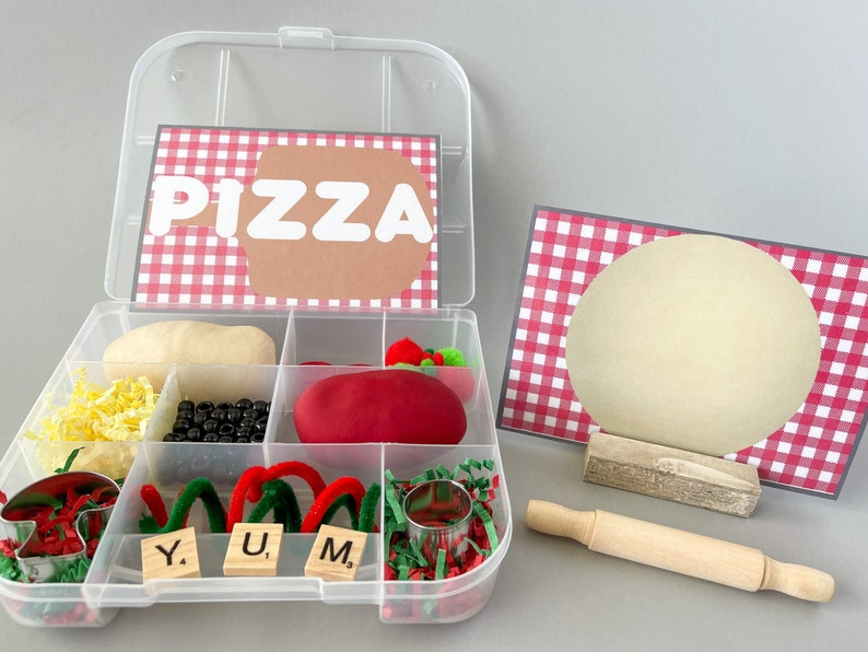 Pizza Play Dough Kit Pizza Sensory Kit Pizza Playdough Kit - Etsy