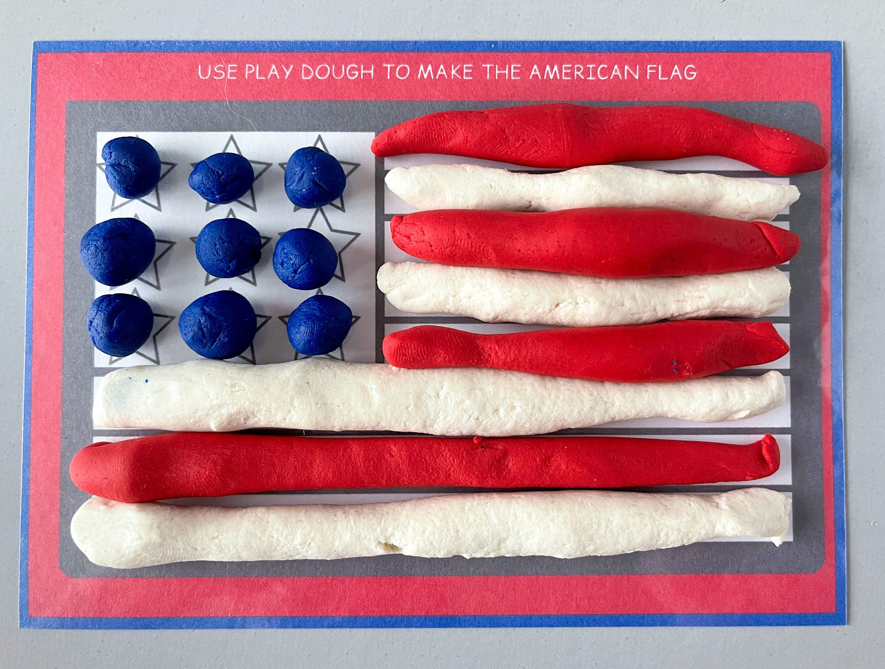 Patriotic Play Dough Kit, 4th of July Sensory Kit, 4th of July ...