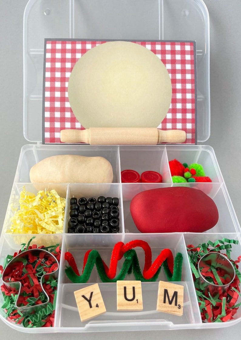 Pizza Play Dough Kit Pizza Sensory Kit Pizza Playdough Kit - Etsy