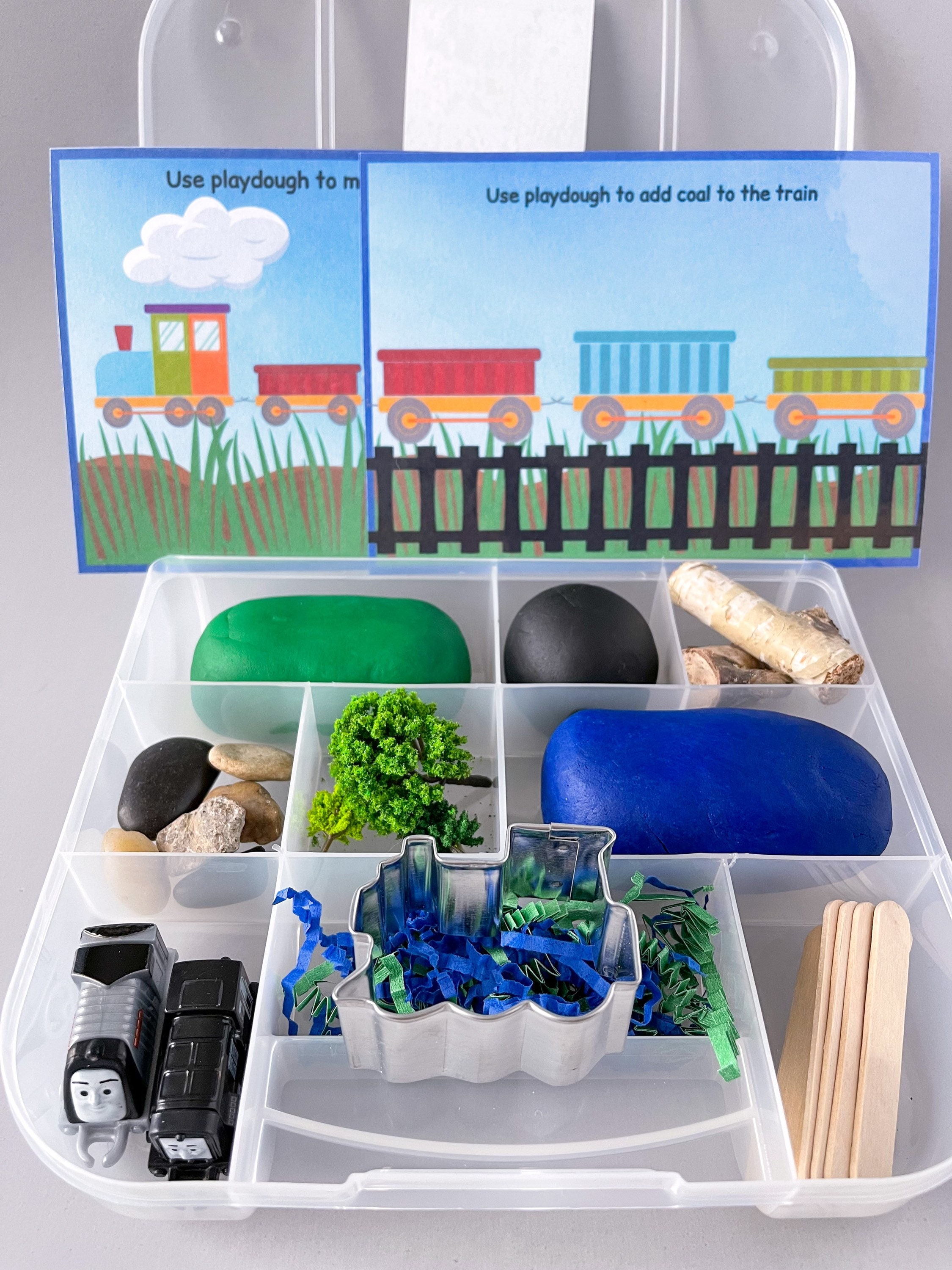 Train Play Dough Kit, Train Sensory Kit, Train Playdough Kit, Playdoh ...