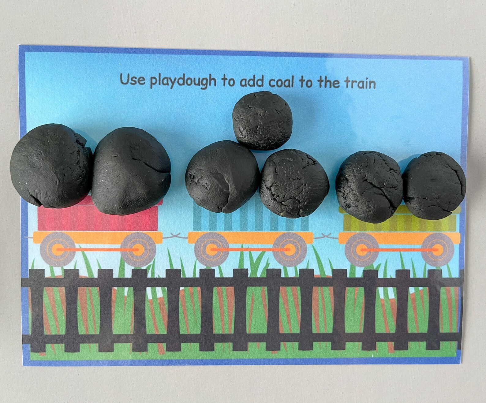 Train Play Dough Kit, Train Sensory Kit, Train Playdough Kit, Playdoh ...