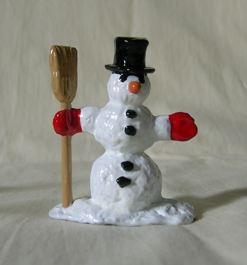 Classic Traditional Hand-painted Snowman for Christmas Village, Holiday ...