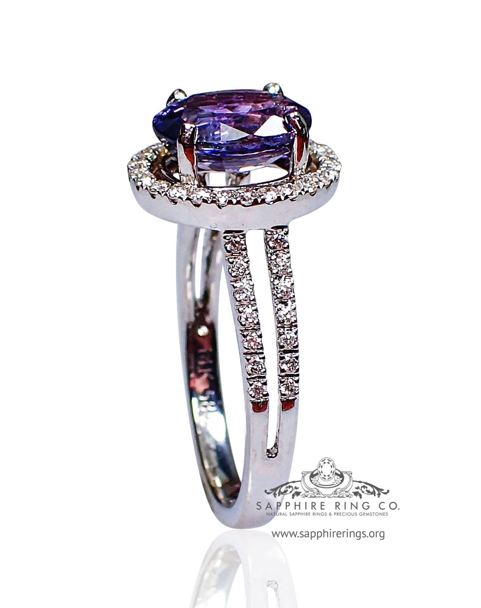 Purple-violet Sapphire and Diamond Ring-2.75 Ct Ceylon Sapphire Ring - Etsy